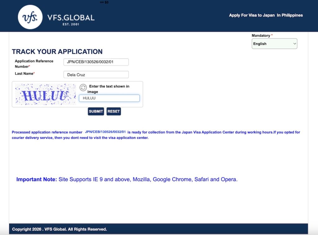 2026 Japan Visa Online Appointment for JVAC by VFS Global